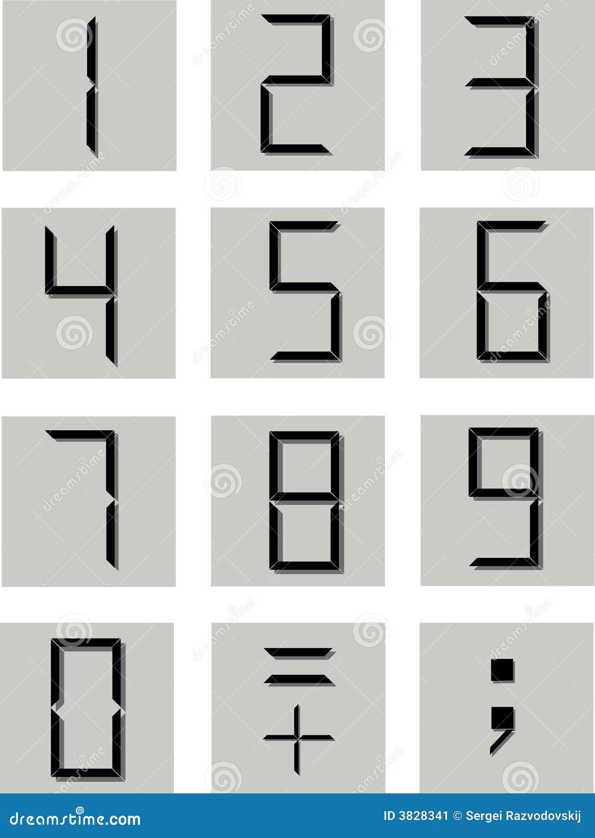 Símbolos numéricos ilustración del vector. Ilustración de cero - 3828341