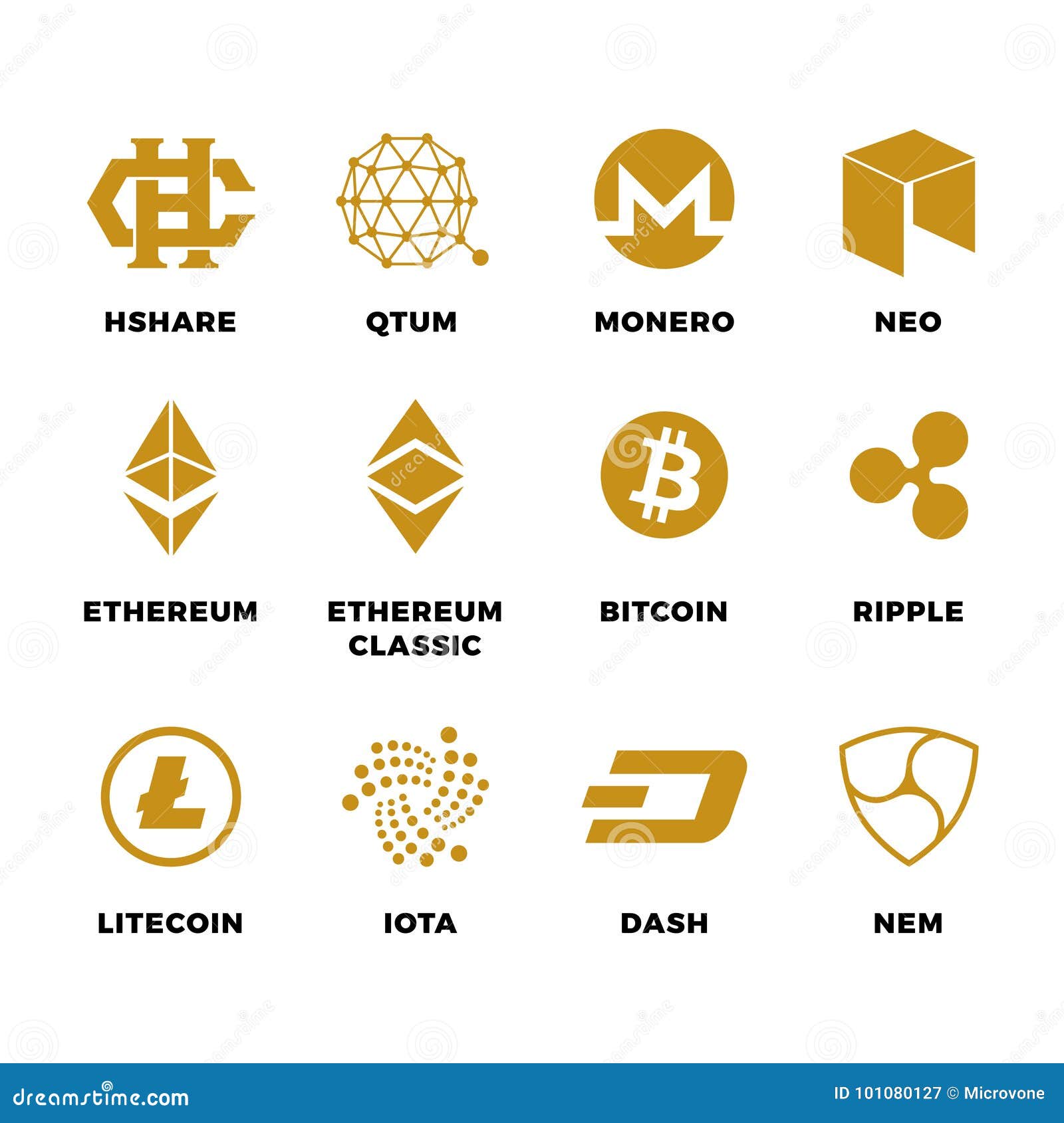 Símbolos Populares Do Vetor Do Blockchain Do Bitcoin Do Cryptocurrency ...