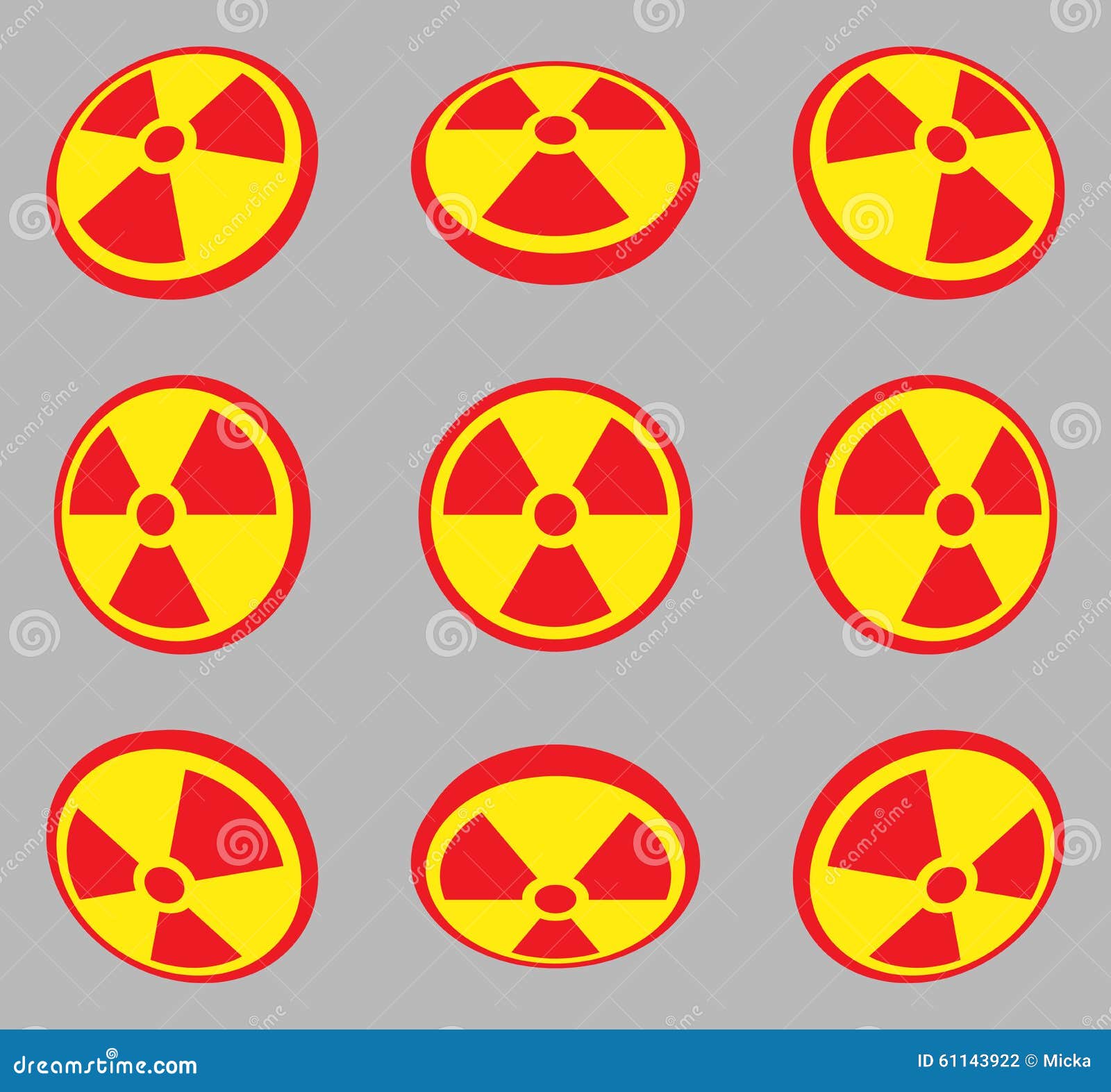 Símbolos radiactivos ilustración del vector. Ilustración de potencia ...