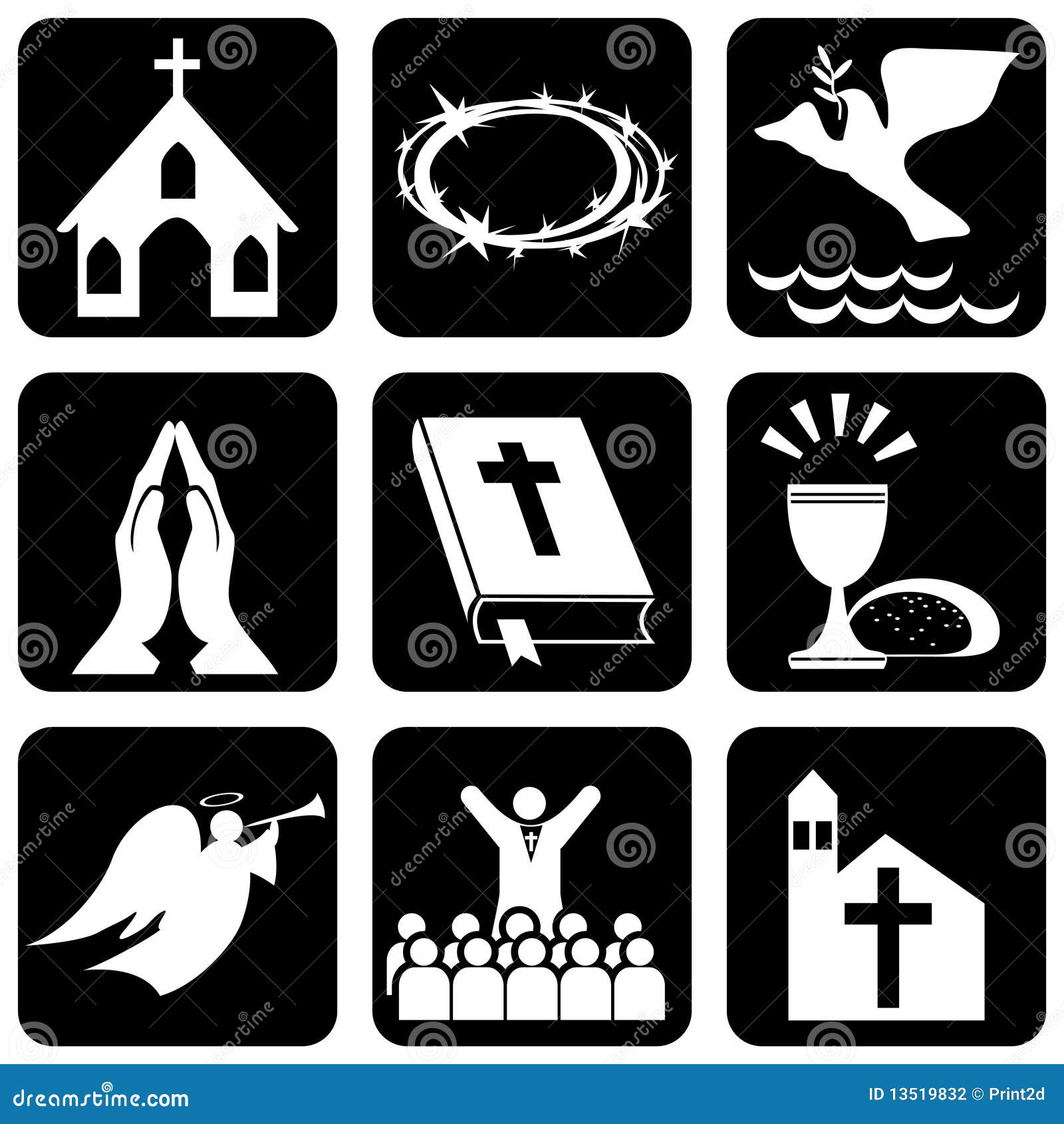 Símbolos religiosos ilustración del vector. Ilustración de masa - 13519832