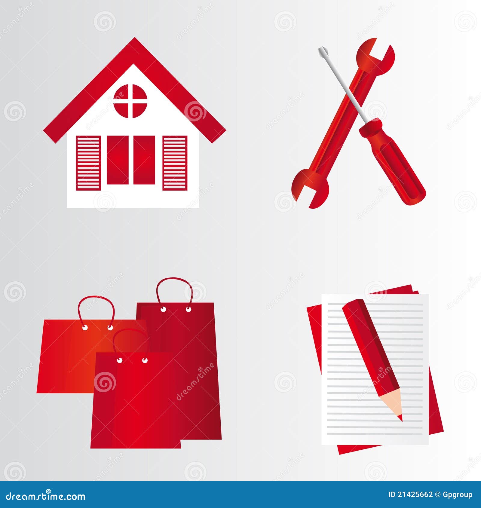 Símbolos rojos ilustración del vector. Ilustración de color - 21425662