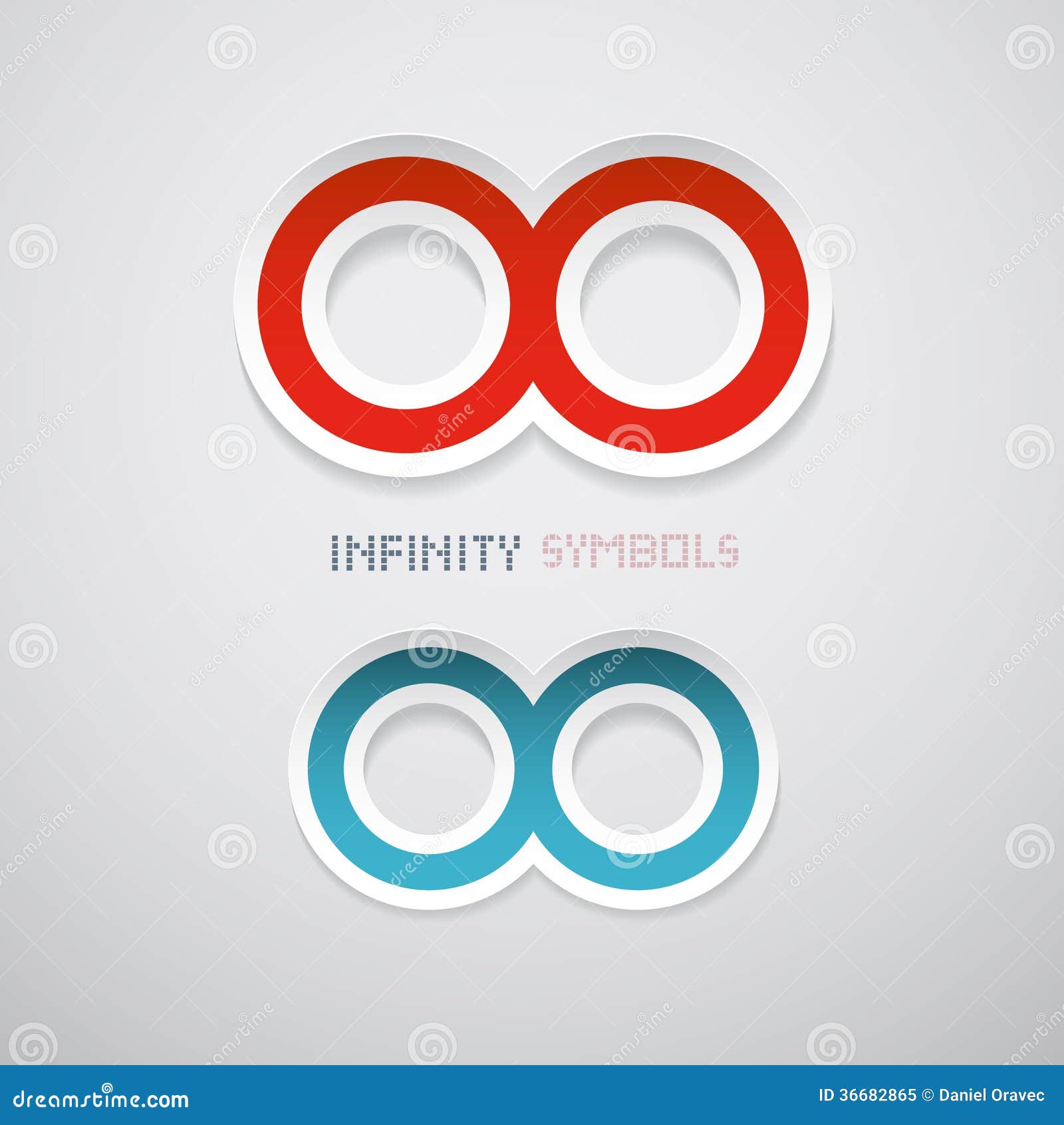 Símbolos Rojos Y Azules Del Infinito Ilustración del Vector ...