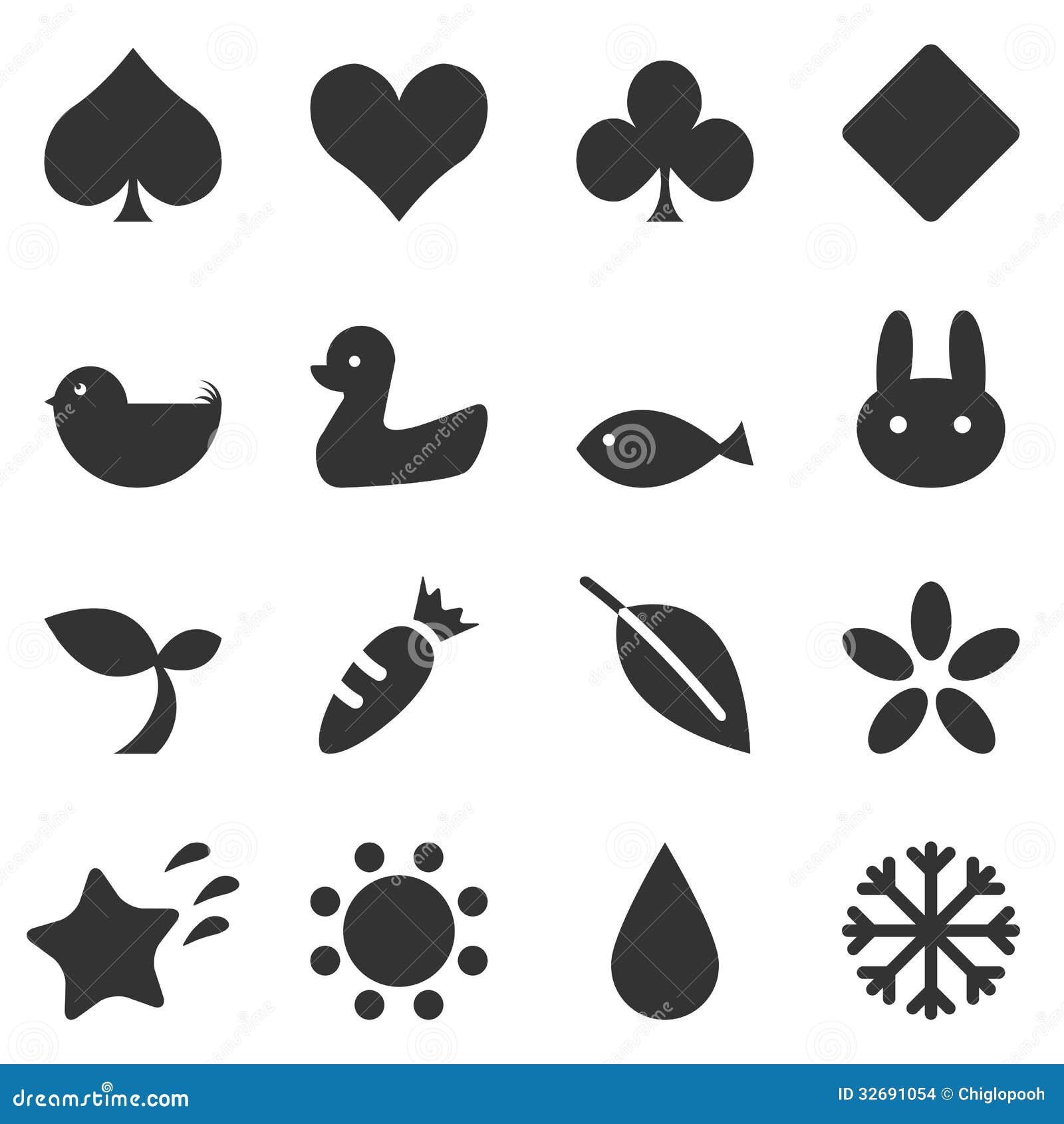 Símbolos simples ilustración del vector. Ilustración de snowflake ...