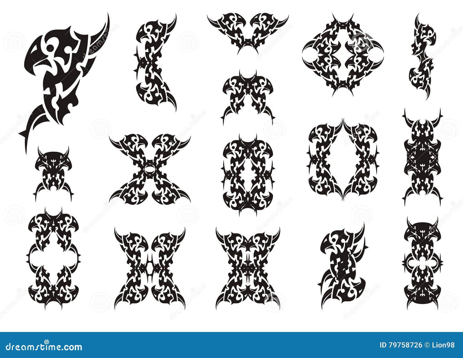 Símbolos tribais do corvo ilustração do vetor. Ilustração de escuro ...