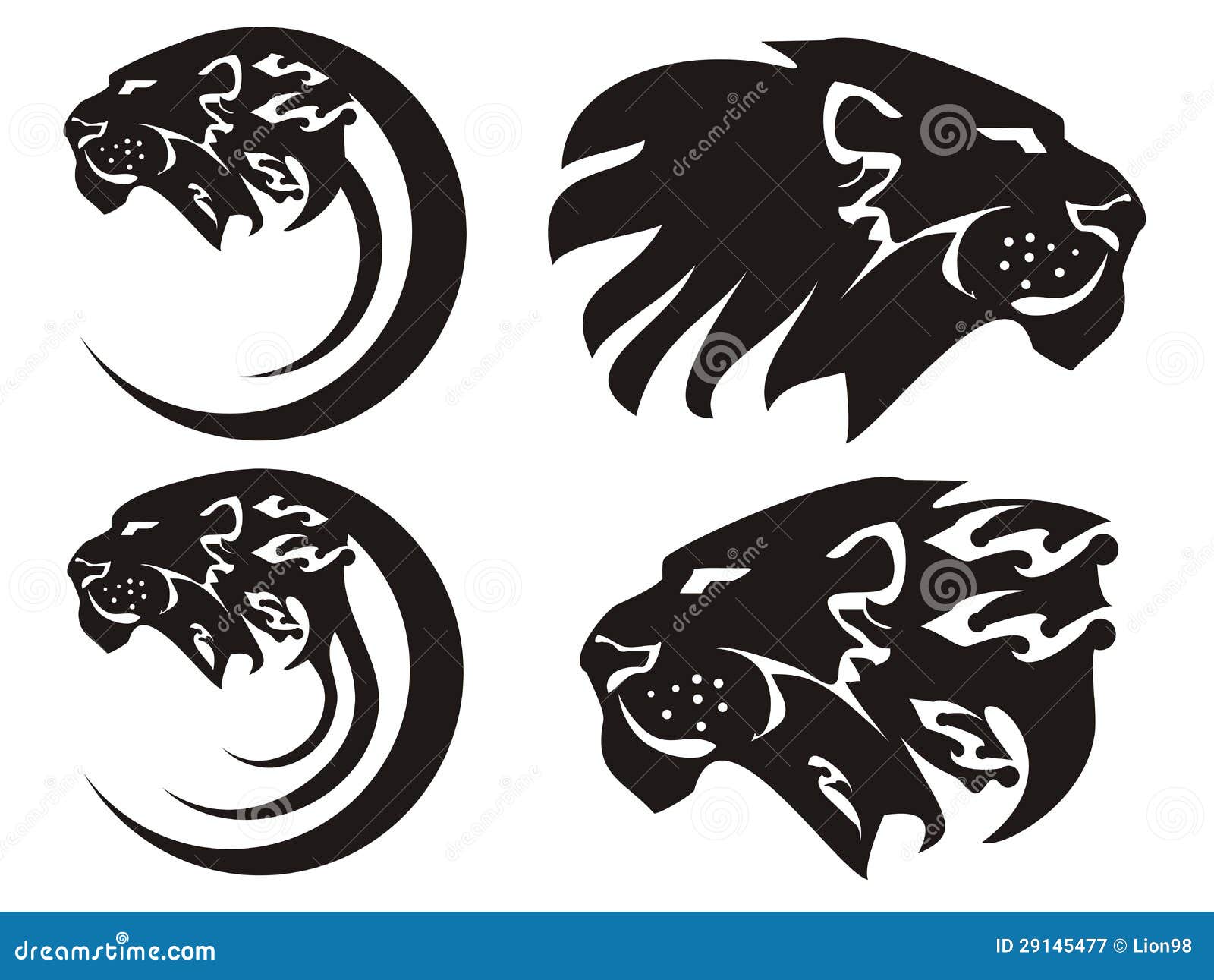 Símbolos Tribales Del León, Vector Ilustración del Vector - Ilustración ...