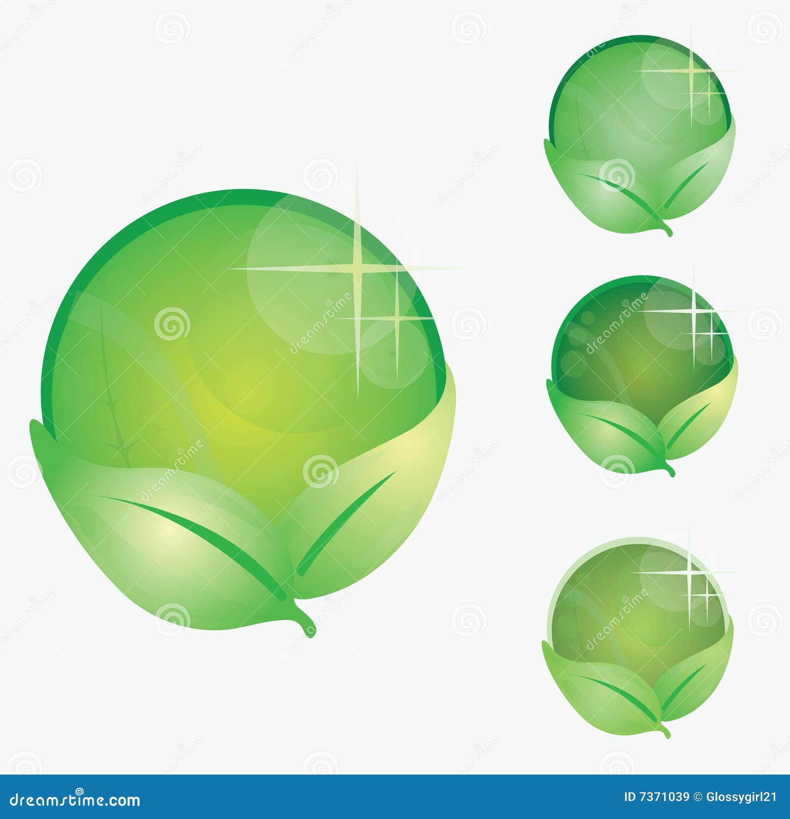 Símbolos verdes ilustração do vetor. Ilustração de folhas - 7371039