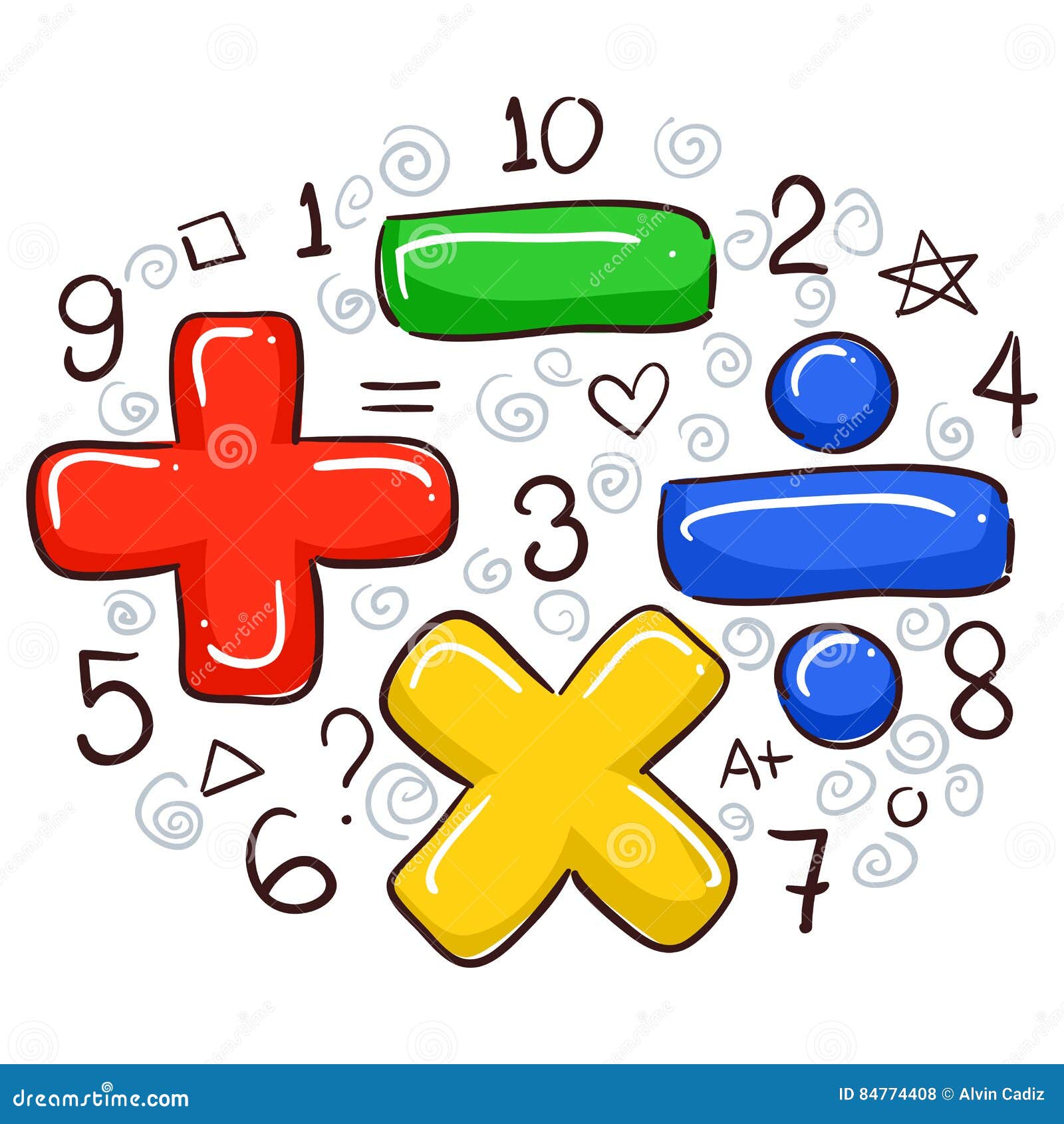 Símbolos Y Números De La Matemáticas Ilustraciones Stock, Vectores, Y ...