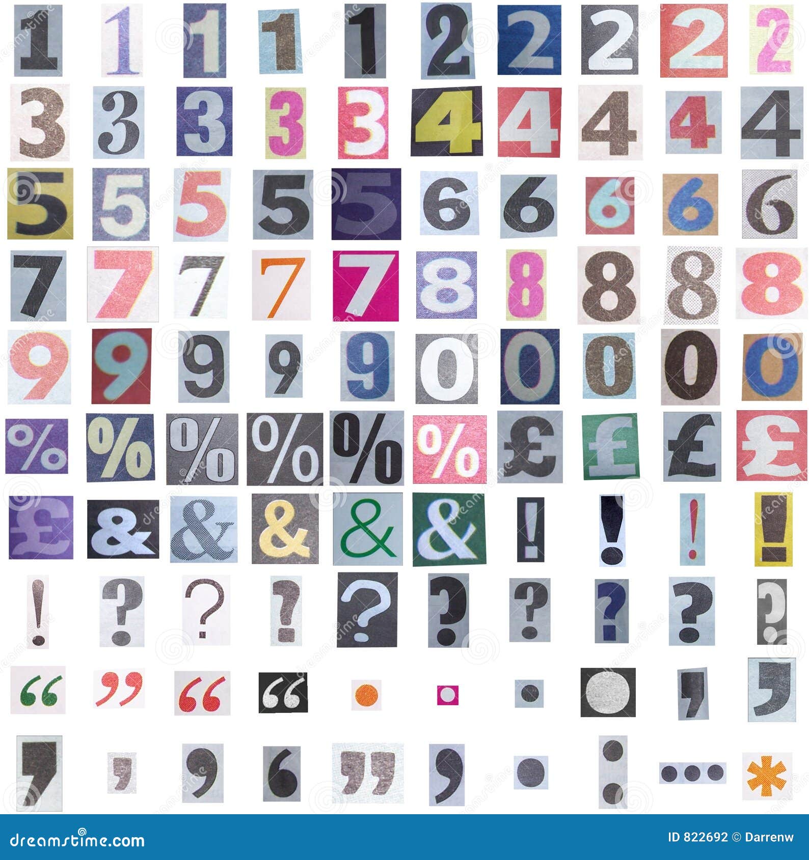 Símbolos Y Números Del Periódico Foto de archivo - Imagen de rescate ...