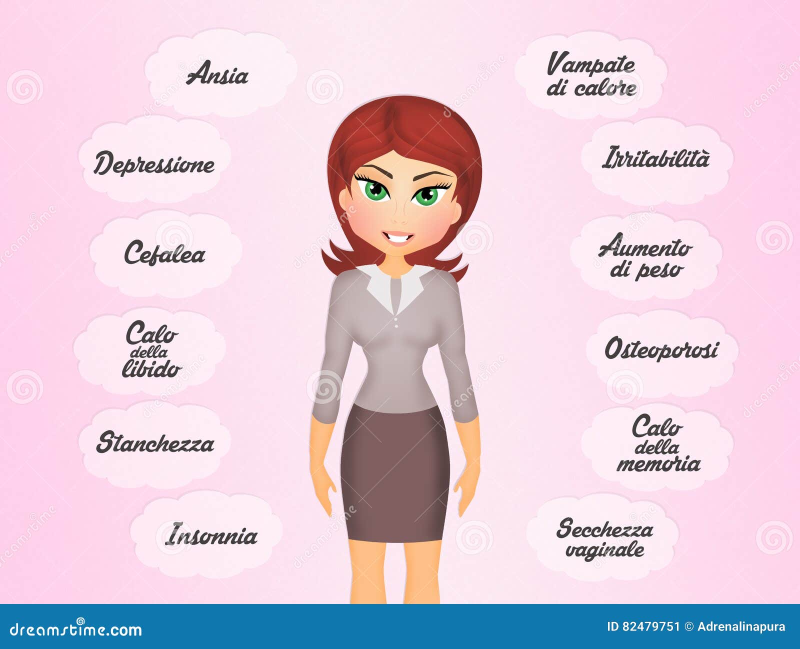 Síntomas de la menopausia stock de ilustración. Ilustración de ...