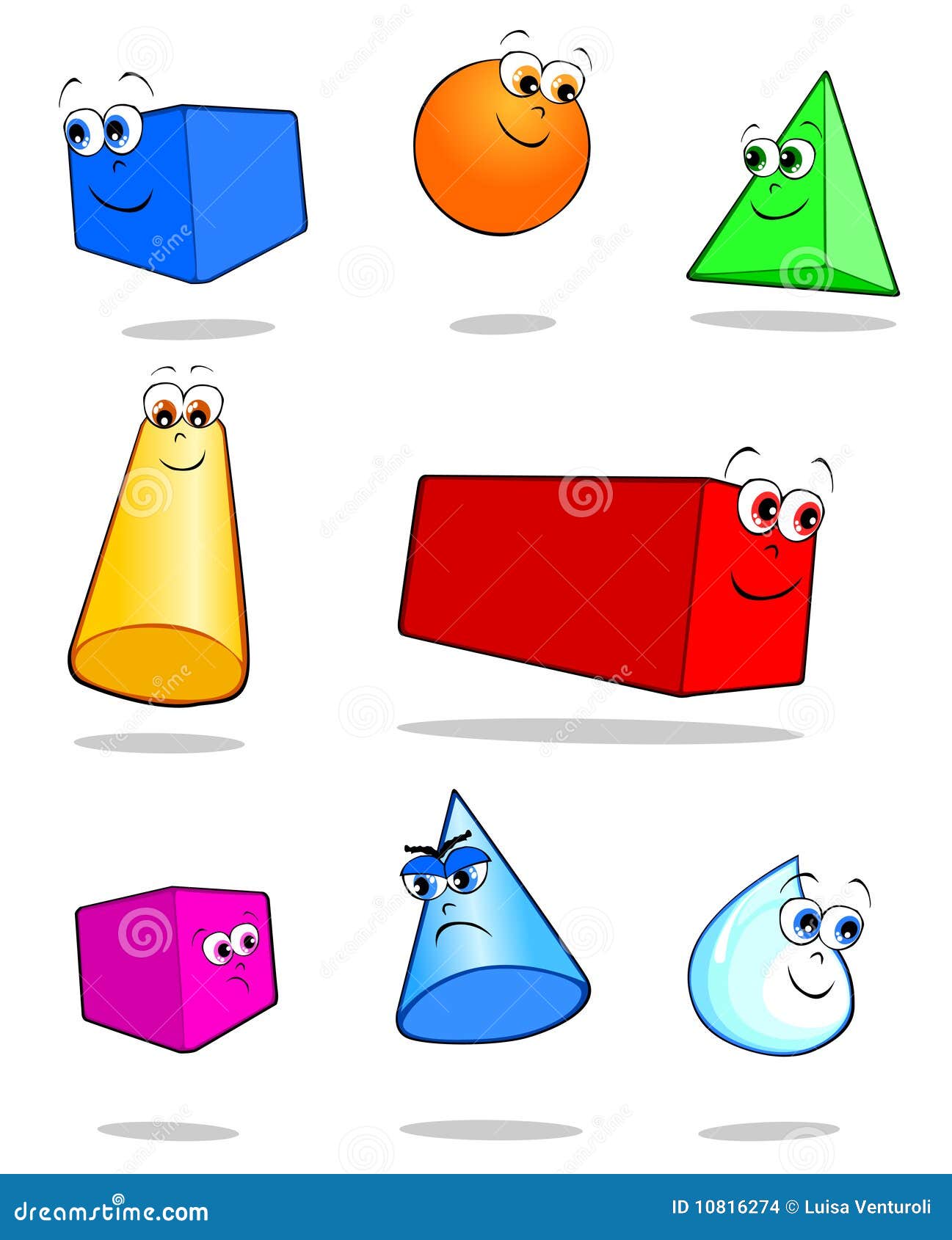 Sólidos geométricos ilustración del vector. Ilustración de historieta ...