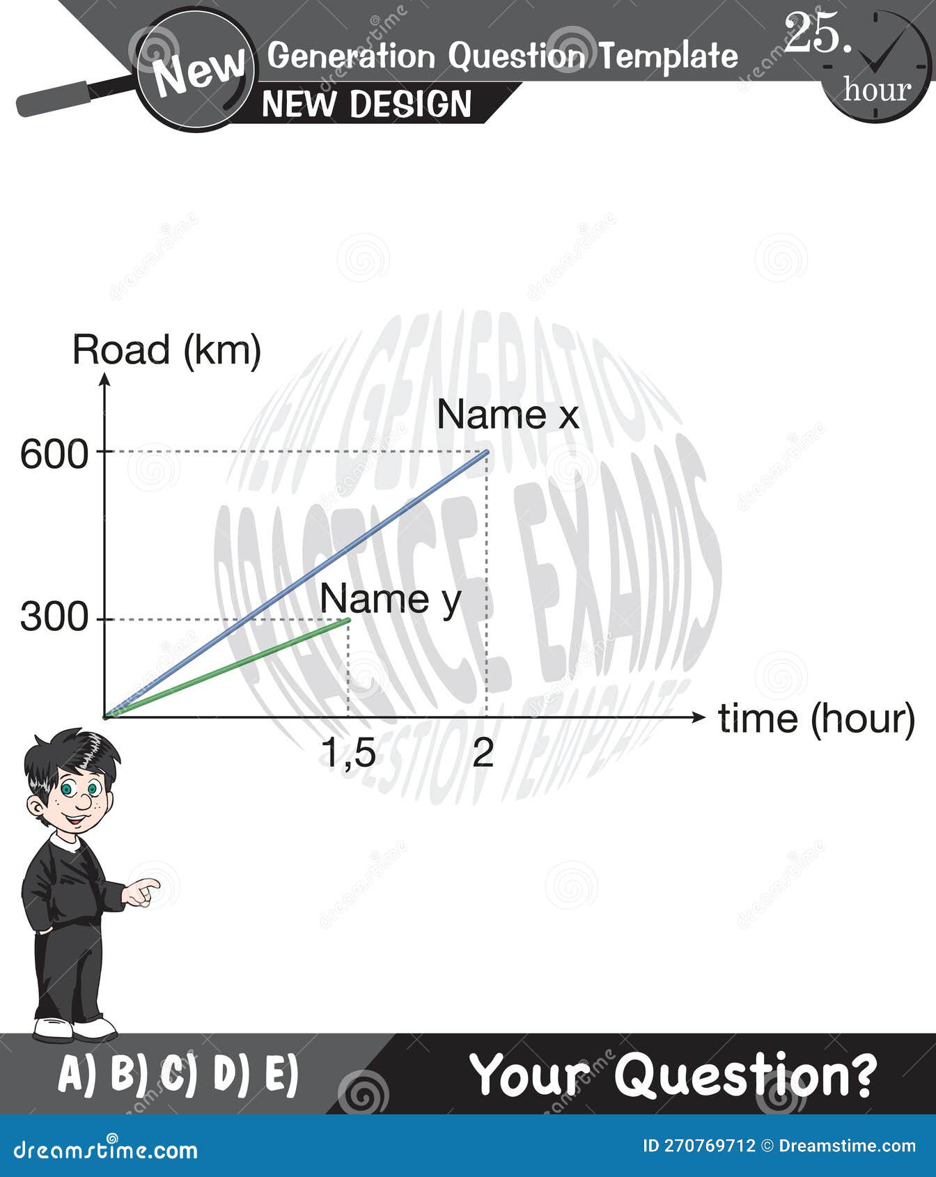 Math, Speed Problems, New Generation Question Template Stock Vector ...