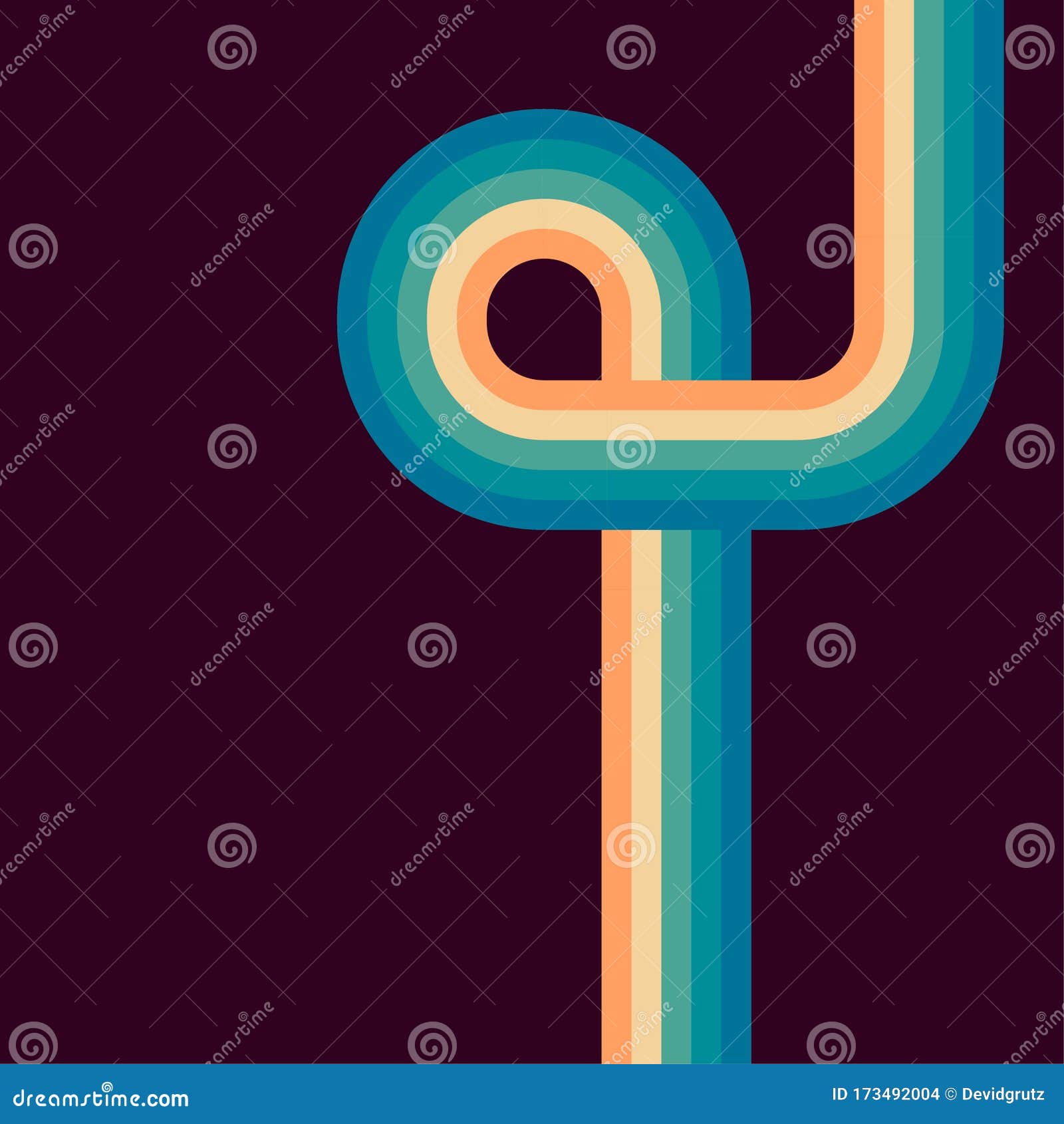 70s 1970 Abstract Vector Stock Retro Lines Background Vector