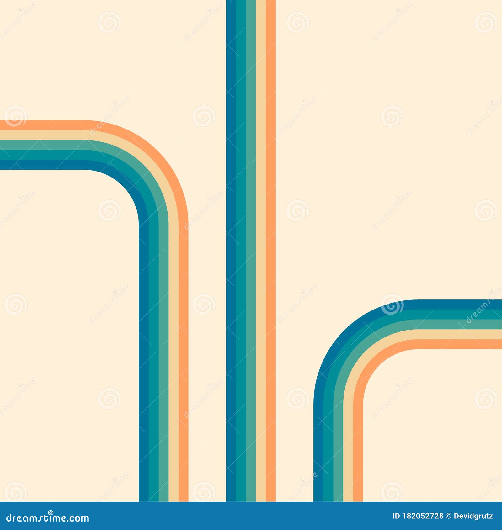 70s 1970 Abstract Vector Stock Retro Lines Background Vector