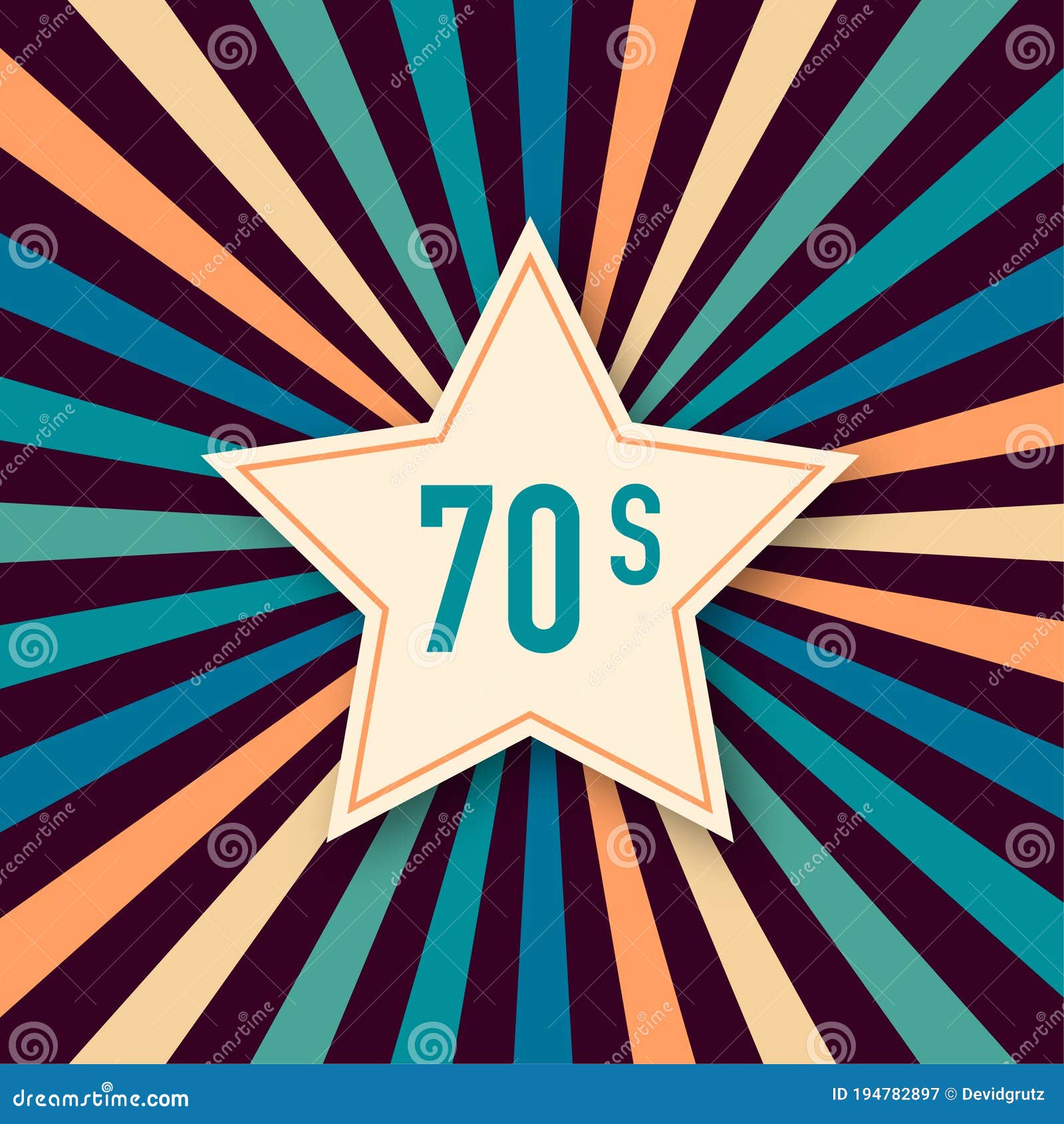 70s, 1970 Abstract Vector Stock Retro Lines Background. Vector ...