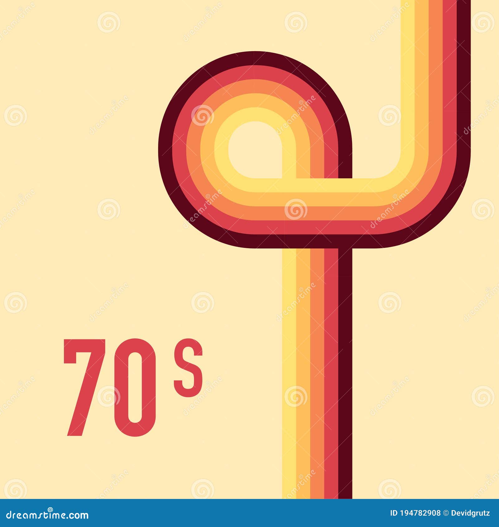 70s, 1970 Abstract Vector Stock Retro Lines Background. Vector ...