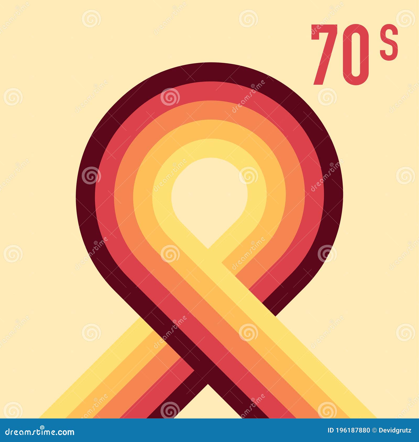 70s, 1970 Abstract Vector Stock Retro Lines Background. Vector ...