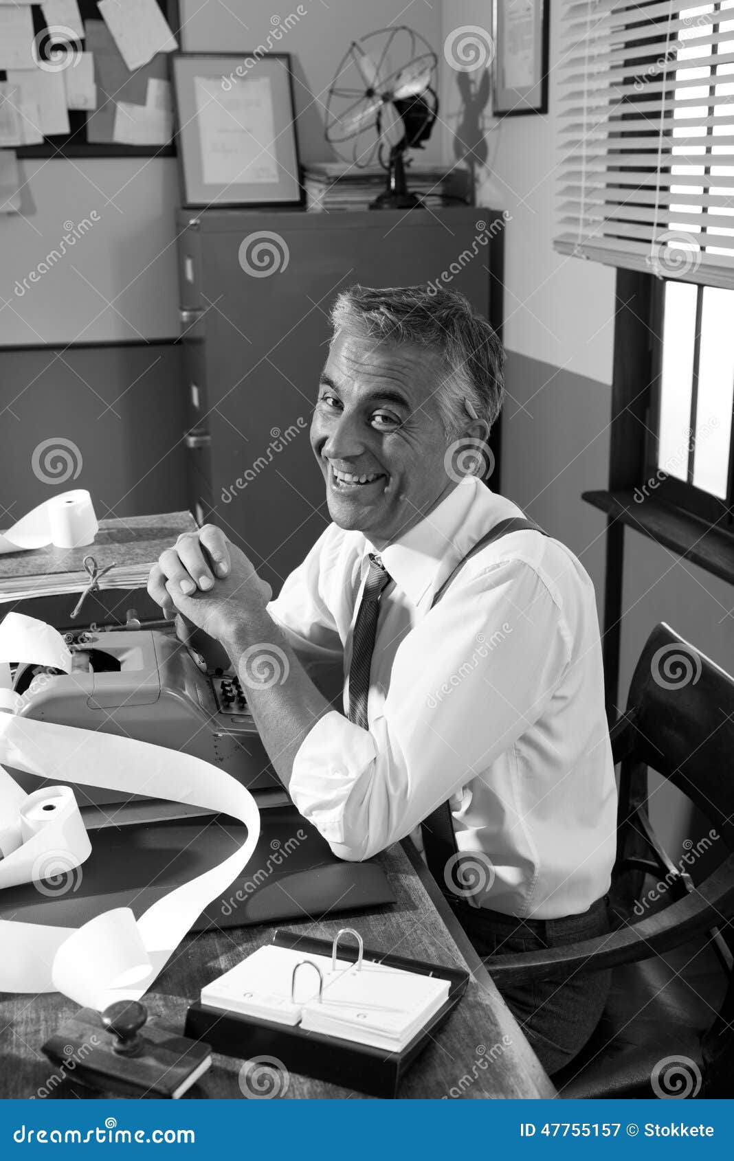 1950s Accountant in His Office Stock Image - Image of 1960s, analyzing ...