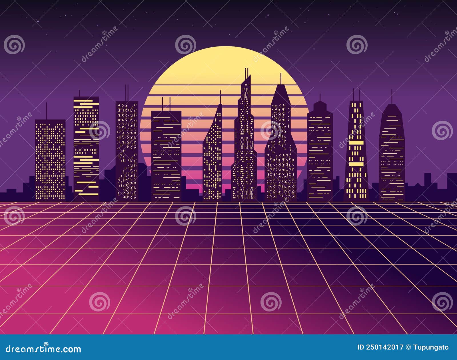 Vaporwave City AI Generated Stock Image | CartoonDealer.com #271565389