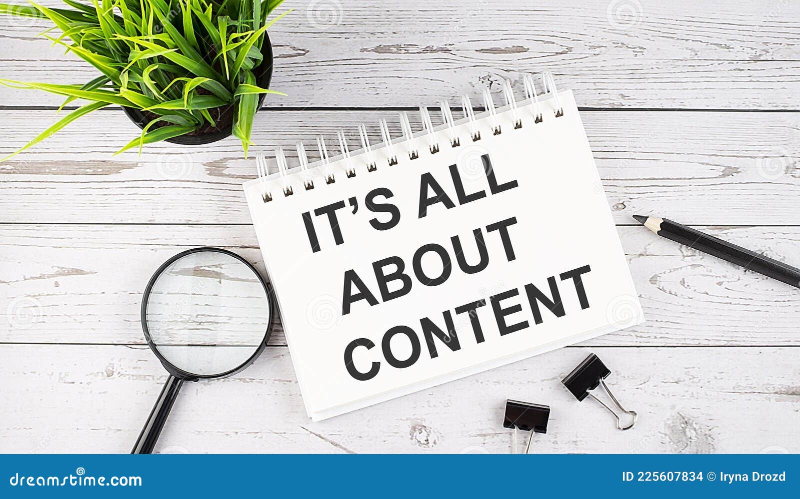 It`S ALL about CONTENT Text Concept Write on Notebook with Office Tools ...