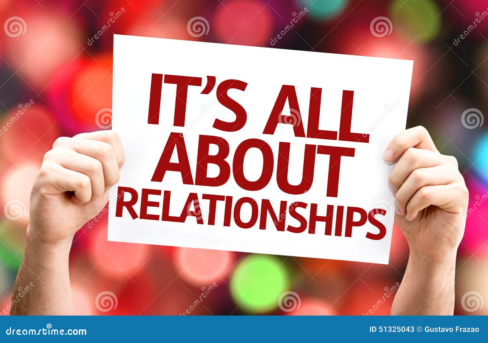 It S All about Relationships Card with Colorful Background with ...