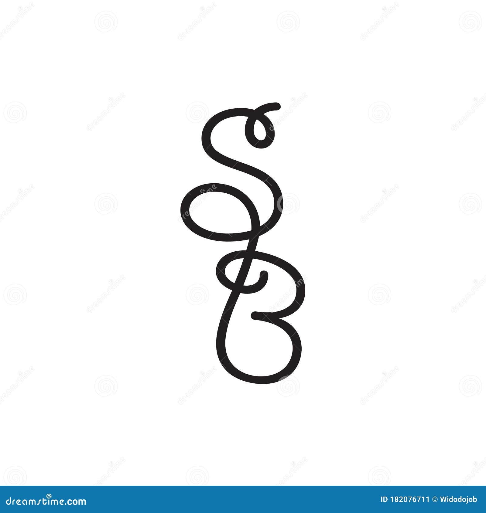 S B Script Decorative Logo Design Vector Stock Vector - Illustration of ...