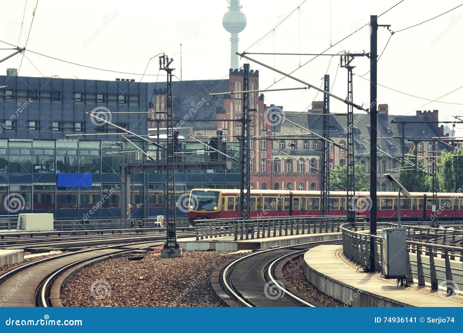 S-bahn Passenger Train Approach To the Platform. Stock Image - Image of ...