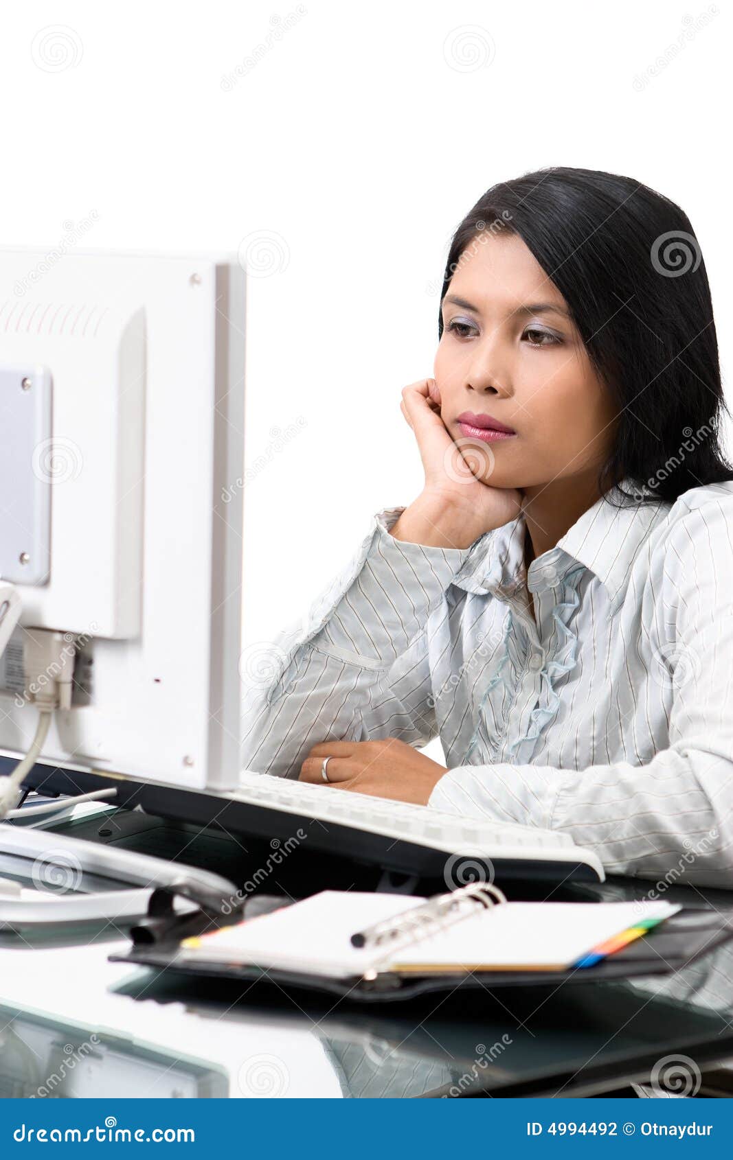 It s so boring stock photo. Image of keyboard, asian, working - 4994492