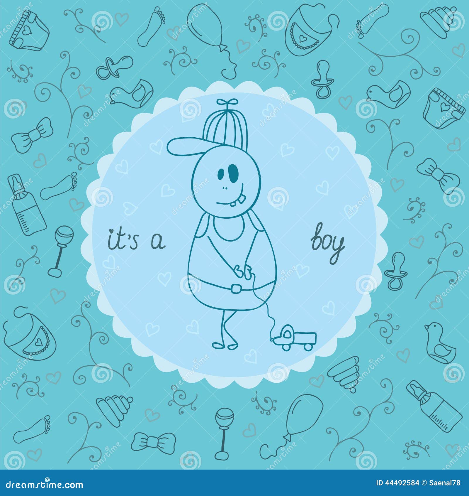 It s a boy greeting card stock vector. Illustration of celebrate - 44492584