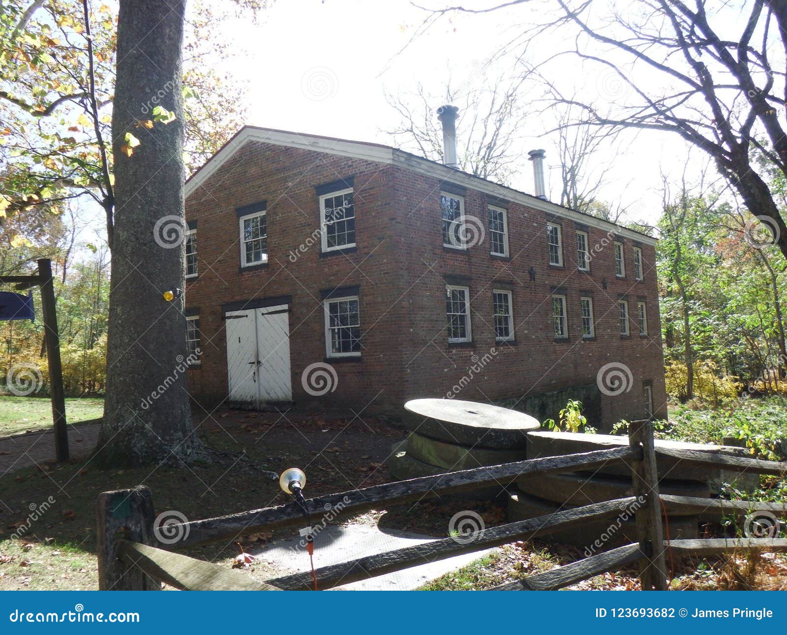 Small Brick Chapel With A Cross. A Tiny Church On The Waterfront ...