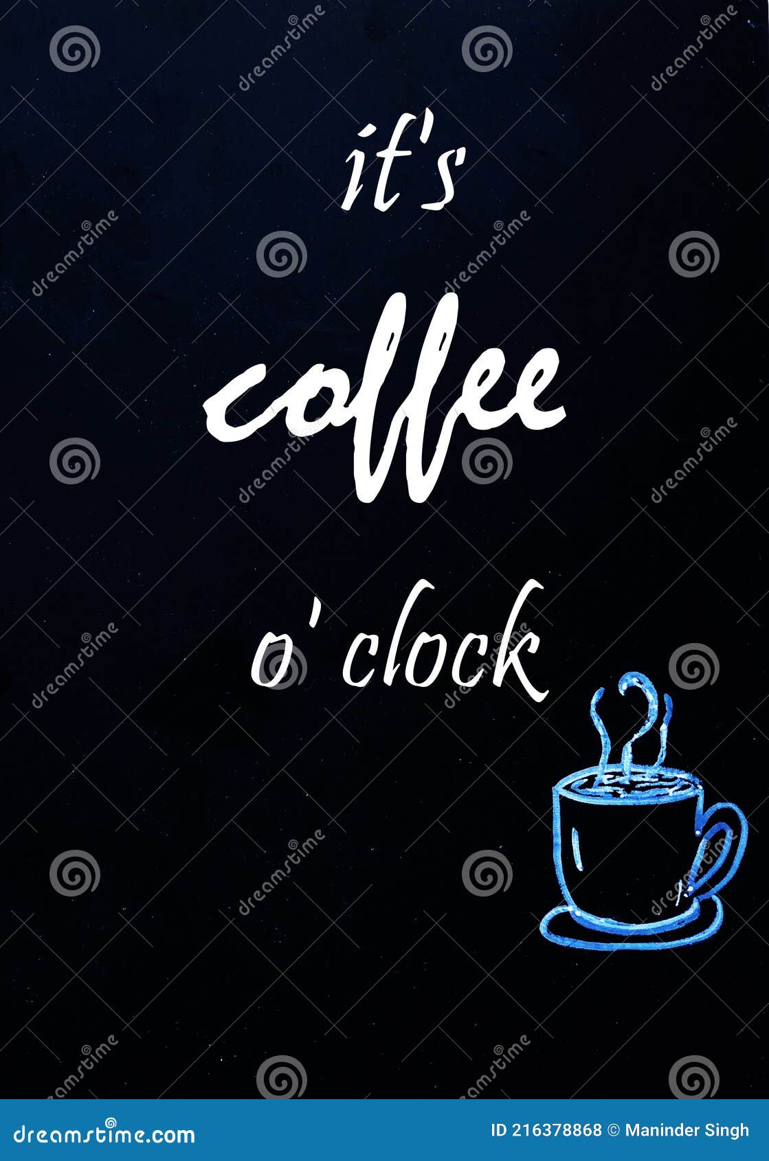 It`s coffee o clock. stock illustration. Illustration of home - 216378868