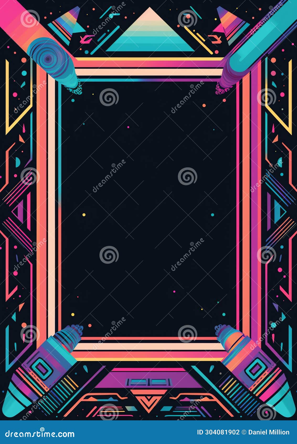 80s Color Palette Frame 80s Retro Nostalgic Stock Illustration ...