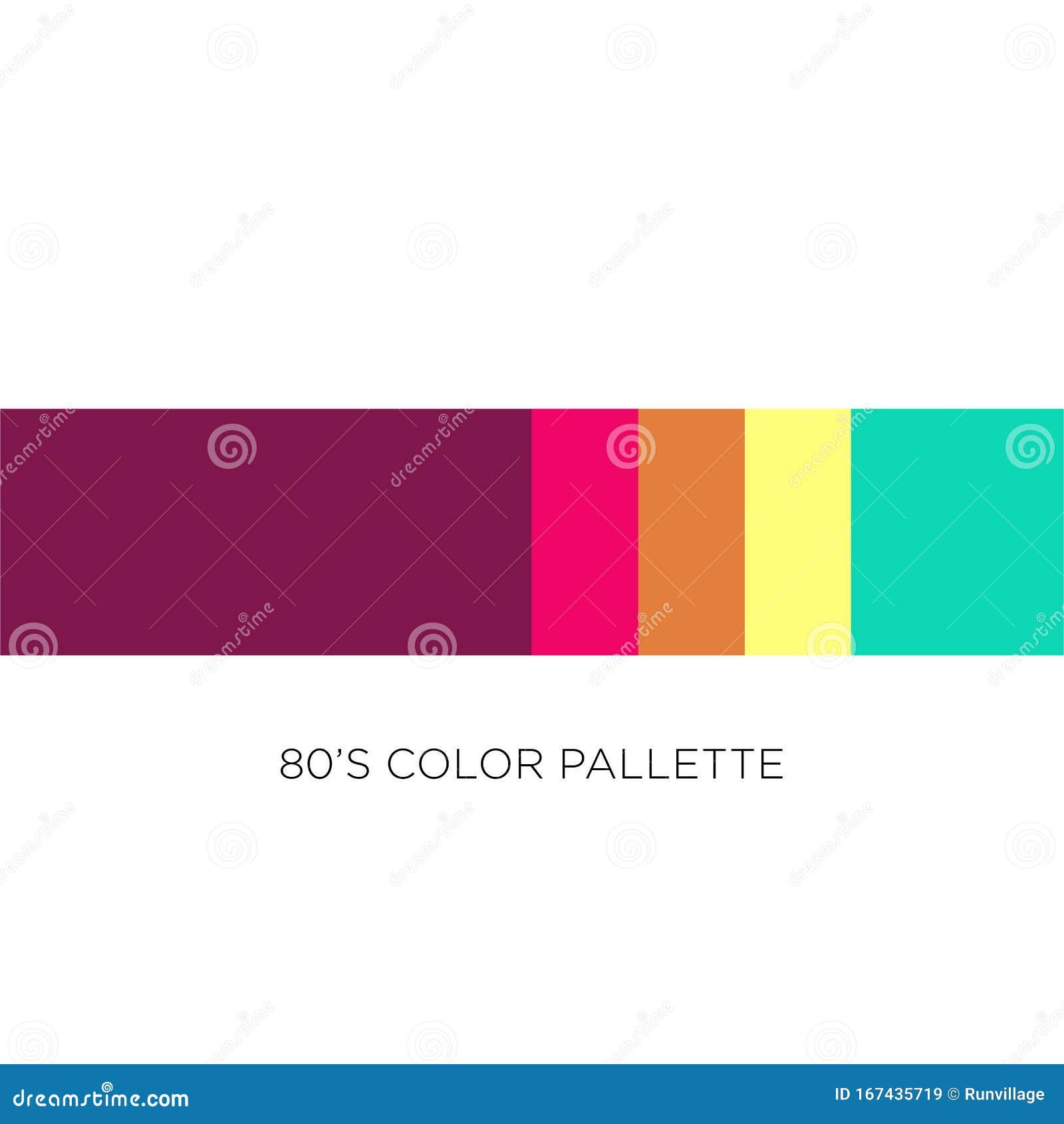 80`s Color Scheme Palette stock illustration. Illustration of radiant ...