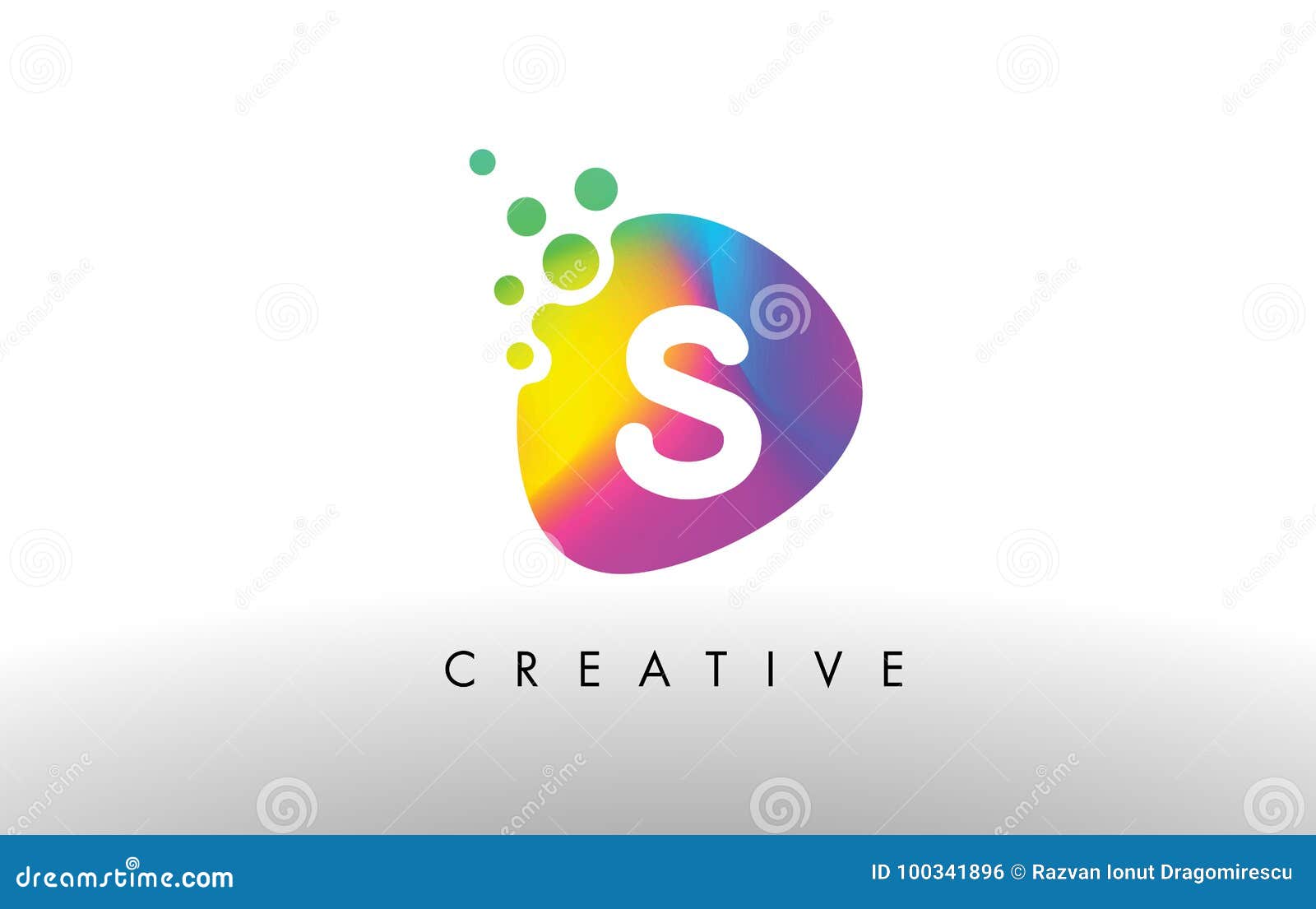 S Colorful Logo Design Shape. Purple Abstract Shape Letter Icon. Stock ...