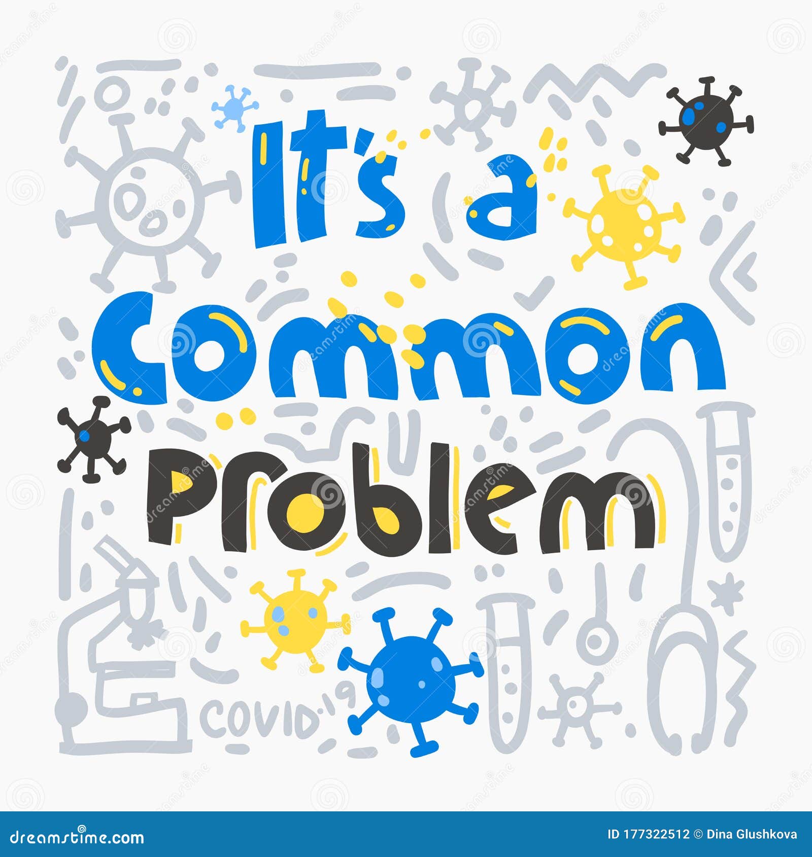 It`s a Common Problem.Lettering Abstract Composition with Doodle ...
