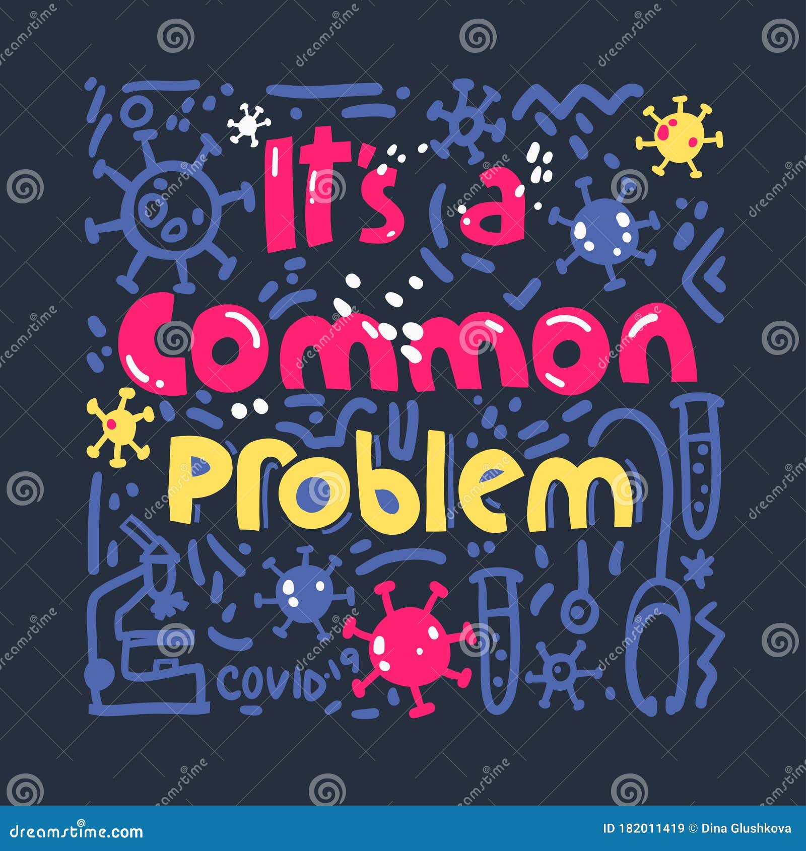 It`s a Common Problem.Lettering Abstract Composition with Doodle ...