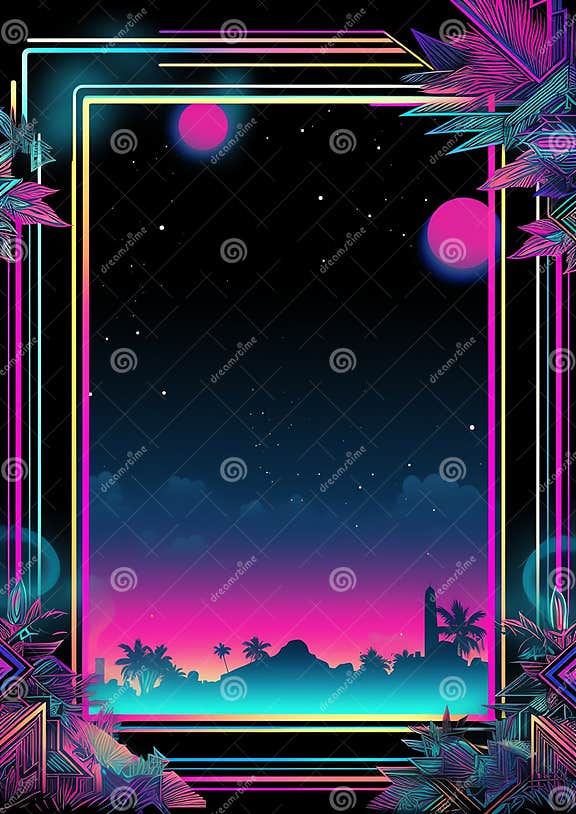 80s Computer Interface Frame 80s Retro Nostalgic Stock Illustration ...