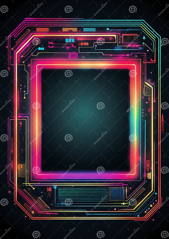 80s Computer Interface Frame 80s Retro Nostalgic Stock Illustration ...