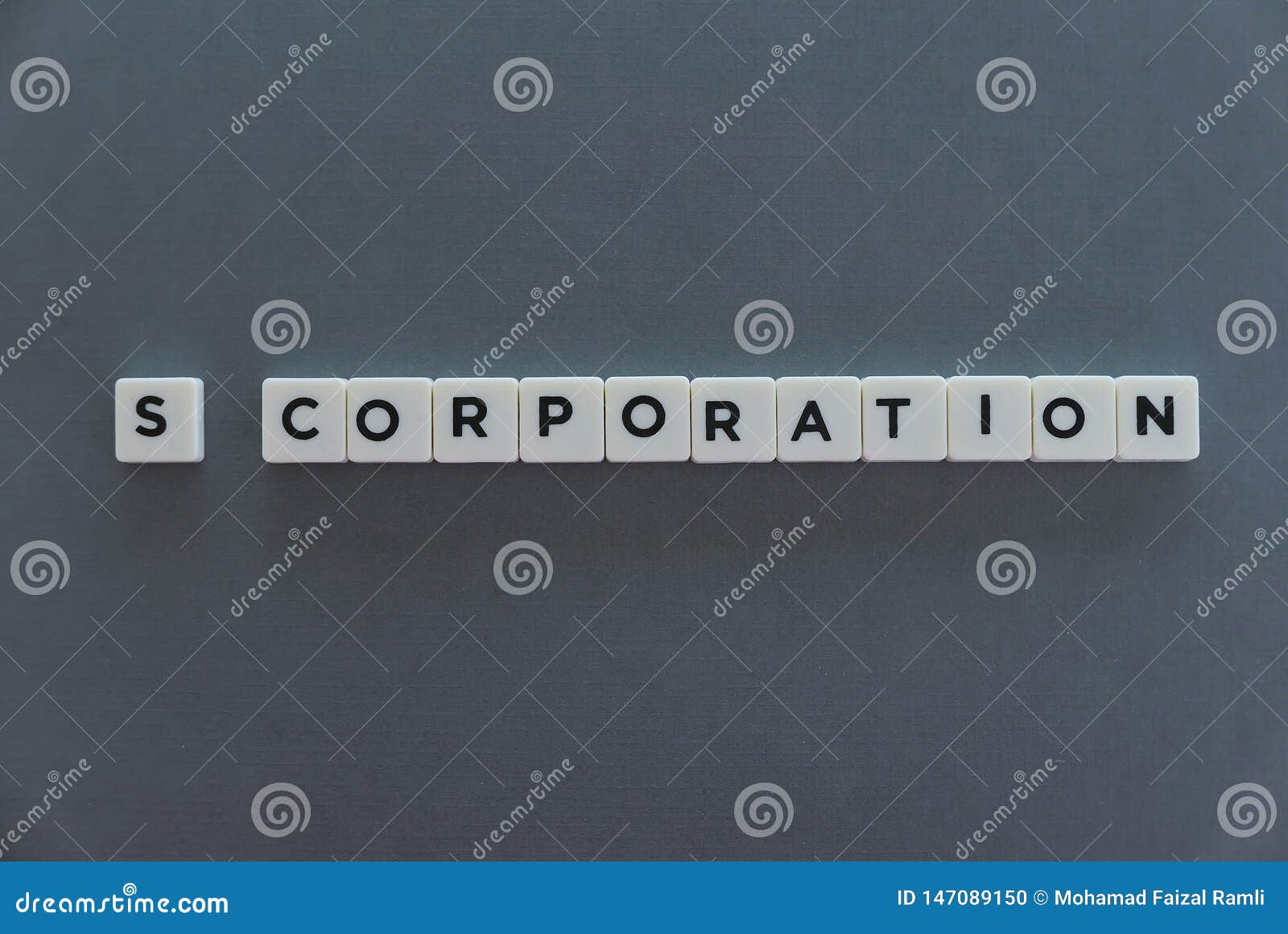 S Corporation Word Made of Square Letter Word on Grey Background Stock ...