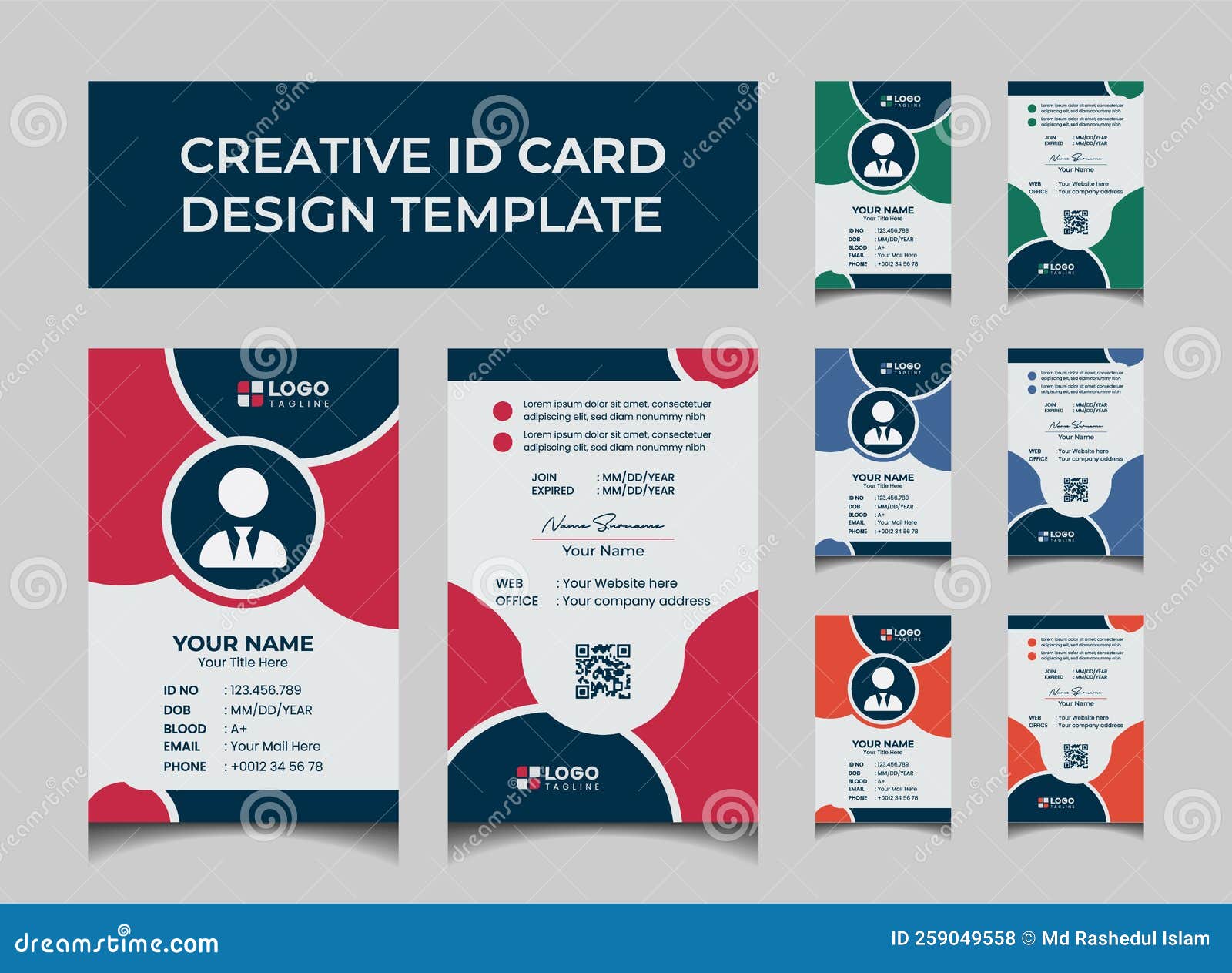 Modern Unique Id Card Design Template Stock Illustrations – 190 Modern ...