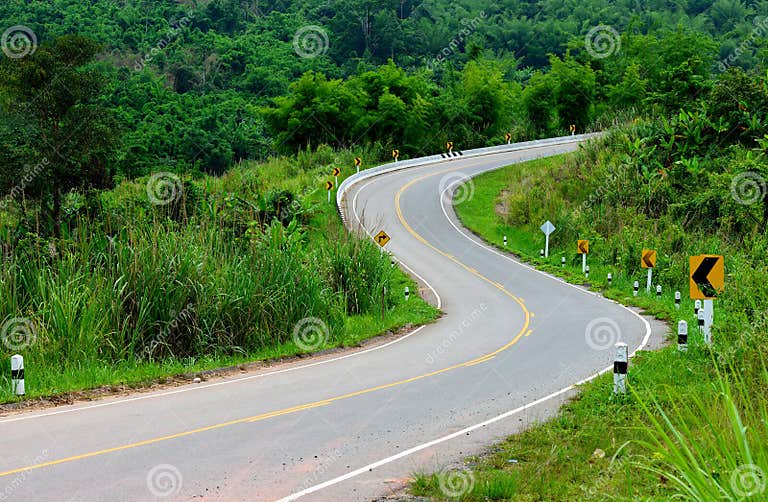The S curve road stock image. Image of horizon, street - 25182797
