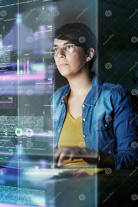 She S Developing Advanced Code. Cropped Shot of a Young Computer ...