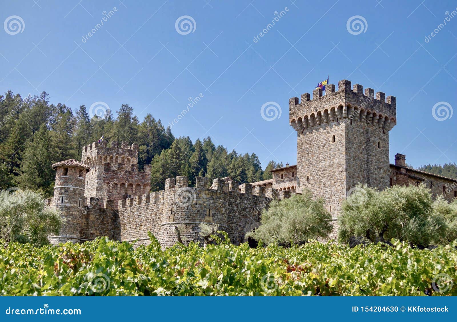 Castello Di Amorosa Napa Valley Winery Wines Stacked Vertical Editorial ...