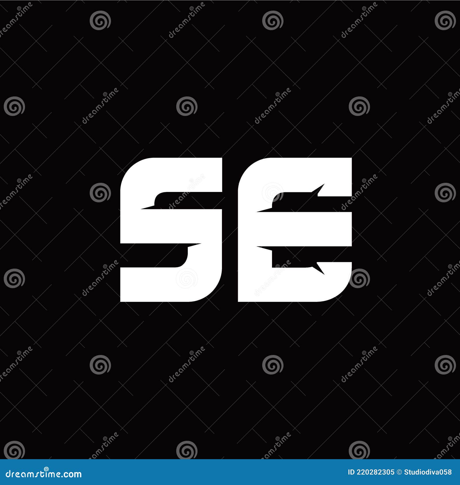 S E Letter Monogram Style Initial Logo Template Stock Illustration ...