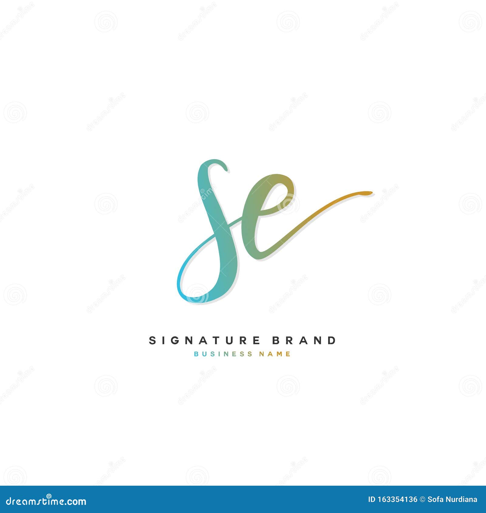 S E SE Initial Logo Signature Vector. Handwriting Concept Logo. Stock ...