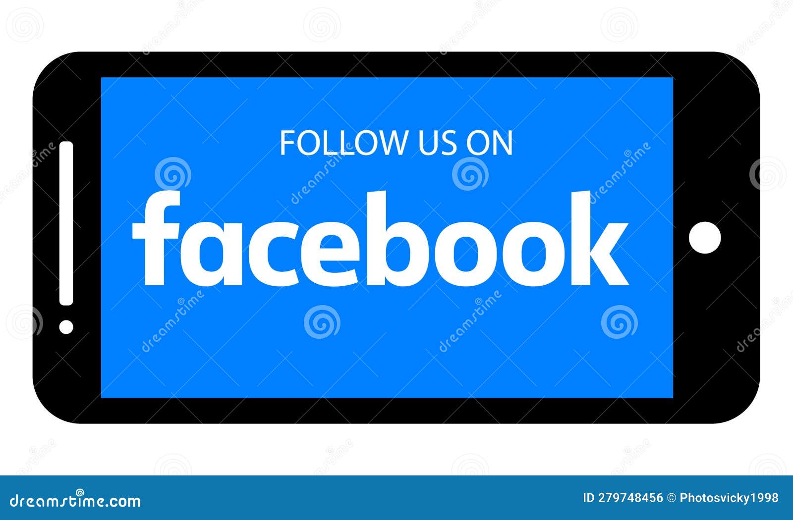 Facebook Logo On Mobile Screen Icon Vector Illustration | CartoonDealer ...