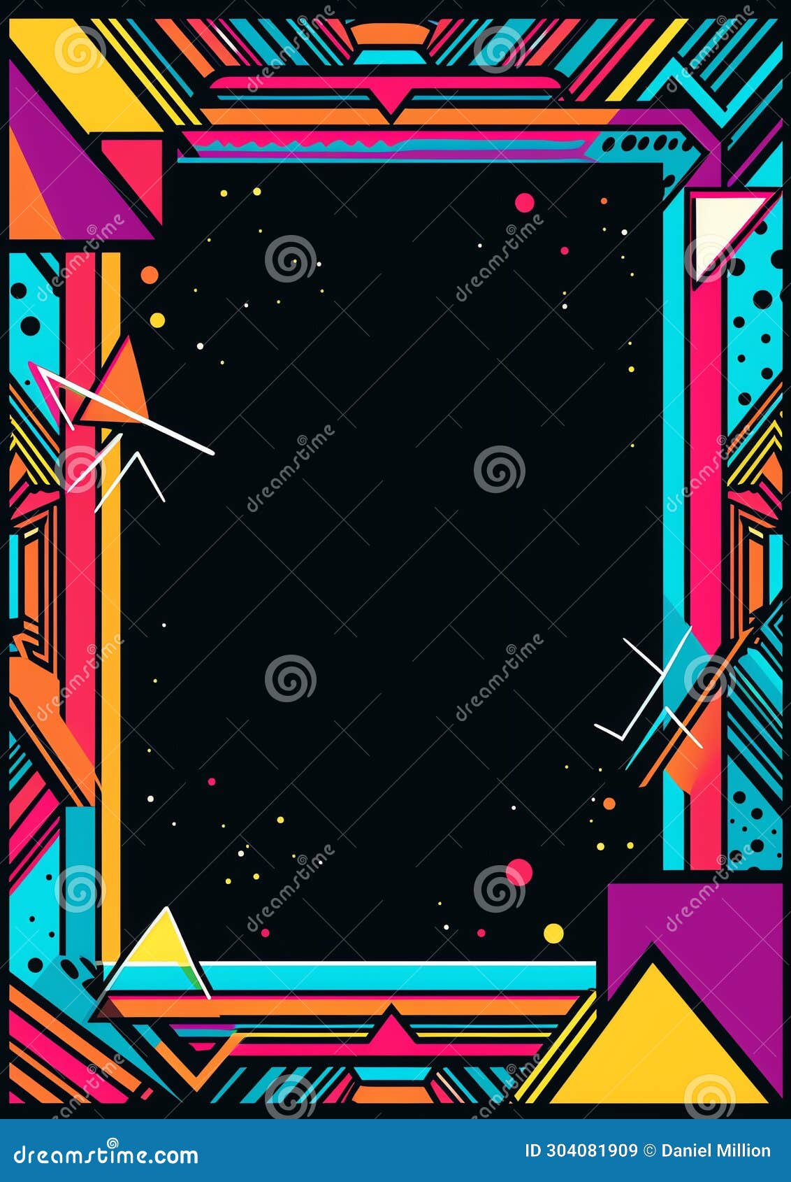 80s Fashion Inspired Frame 80s Retro Nostalgic Stock Illustration ...