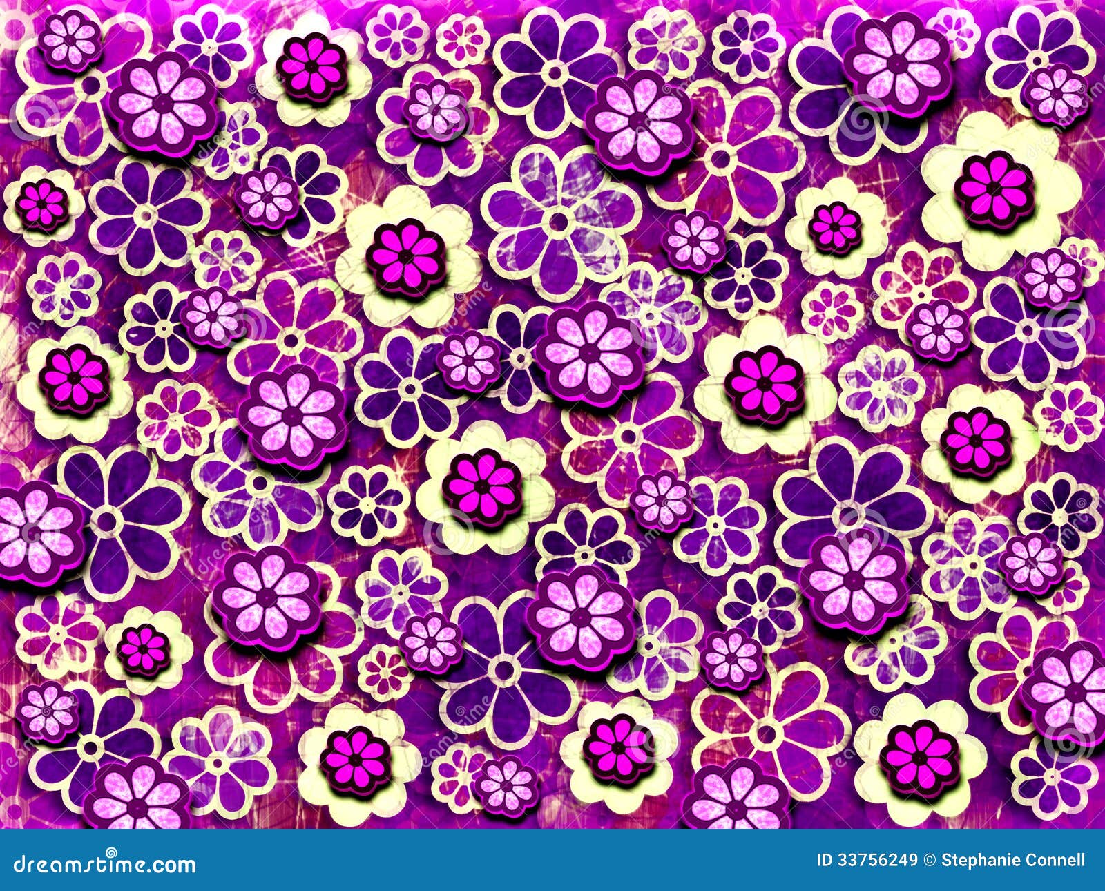 60 s Flower Pattern stock illustration. Illustration of flowers - 33756249