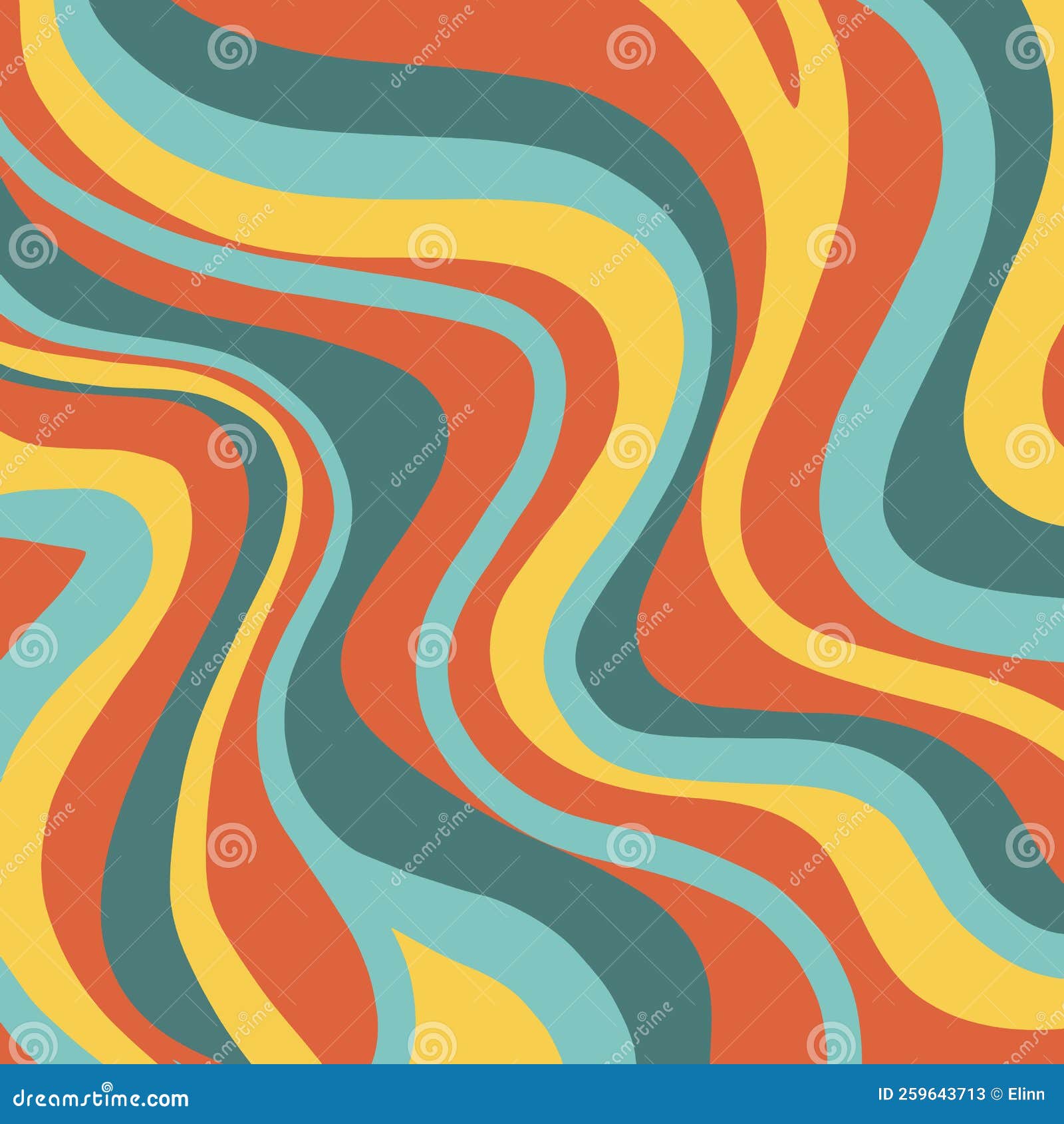 70s Groovy Retro Swirls Vector Design Background Stock Vector ...