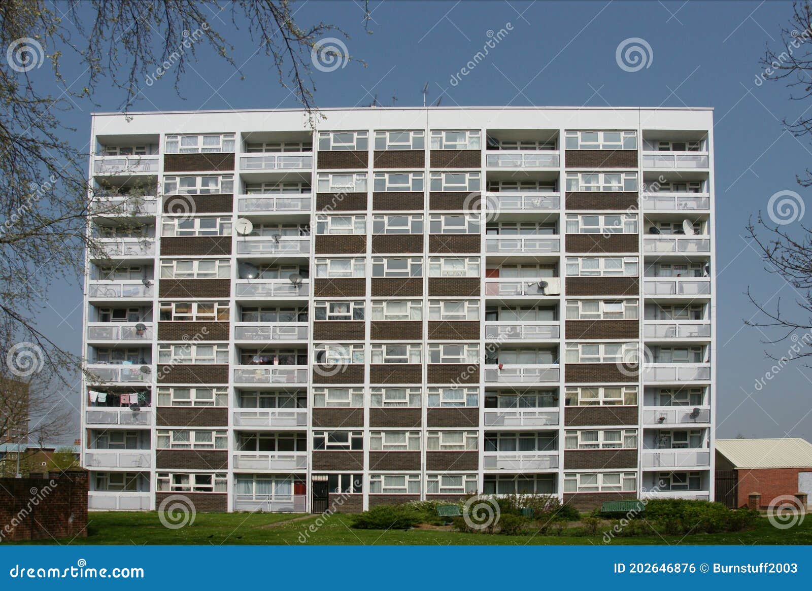 1960s High Rise Residential Tower Block Stock Photo - Image of home ...