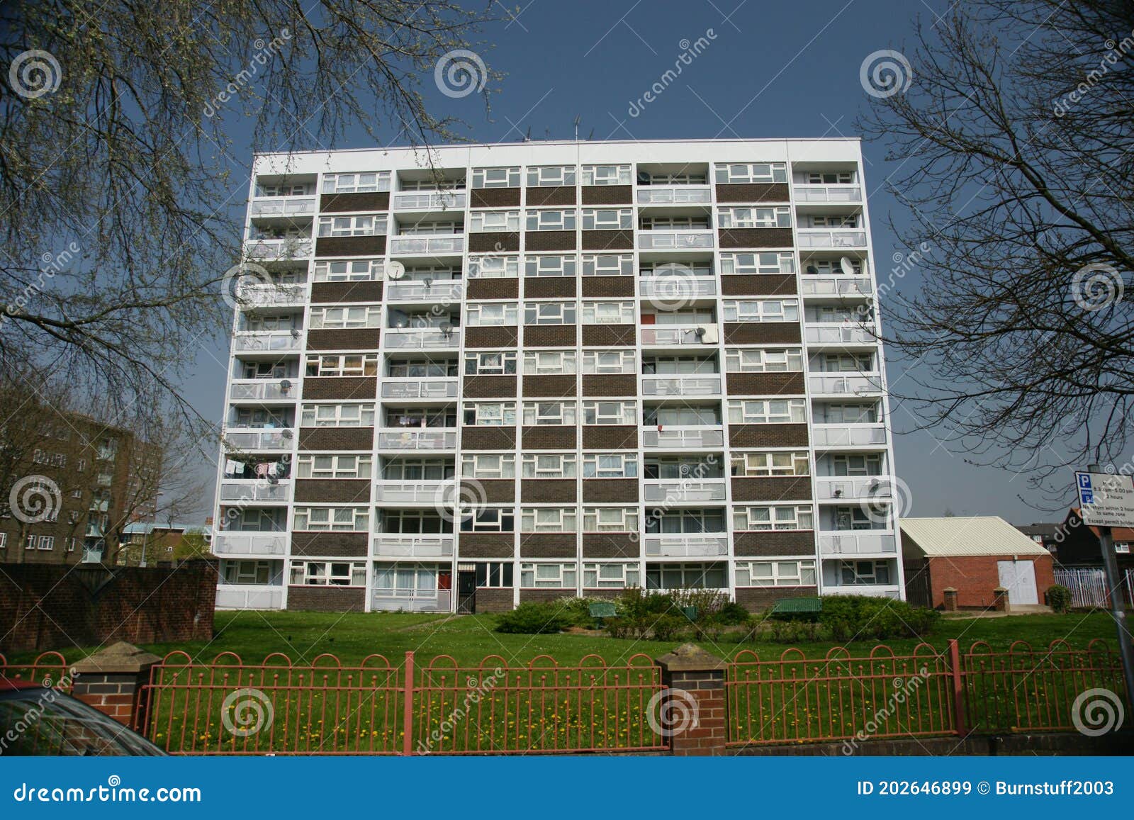 1960s High Rise Residential Tower Block Stock Image - Image of ...